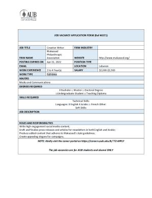 Fillable Online Best Application Letter for Job Vacancy: 09 Examples ...