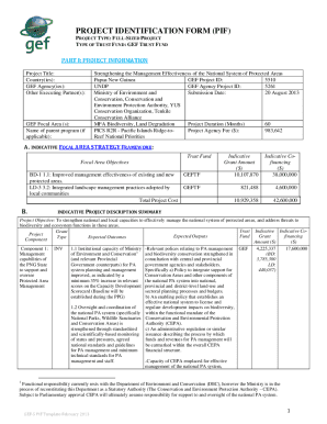 Fillable Online Project Identification Form (Pif) Project Type: Full-Sized Project the ... Fax ...