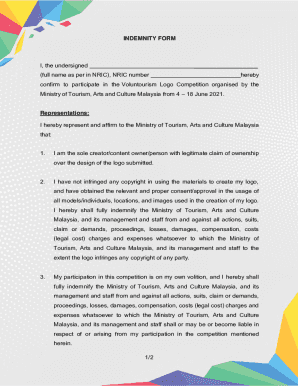 Fillable Online motac.gov.myimagesattachstoreINDEMNITY FORM - MOTAC Fax ...