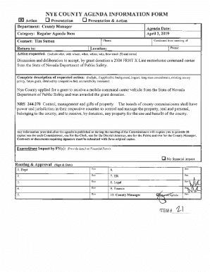 Fillable Online NYE COUNTY AGENDA INFORMATION FORM 7EM Fax Email Print ...