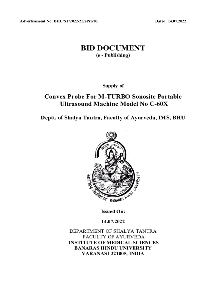 Fillable Online Institute - Tenders Indian Institute of Technology(BHU)Banaras Hindu University ...