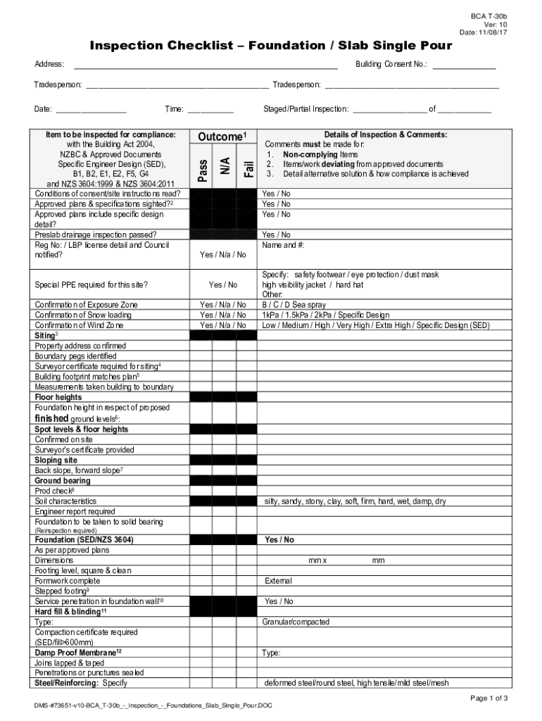 Fillable Online Field Inspection SheetFoundations Fax Email Print ...