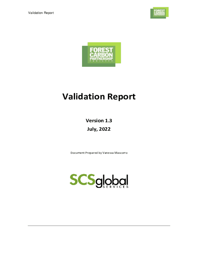 Fillable Online Validation Report - Forest Carbon Partnership Facility ...
