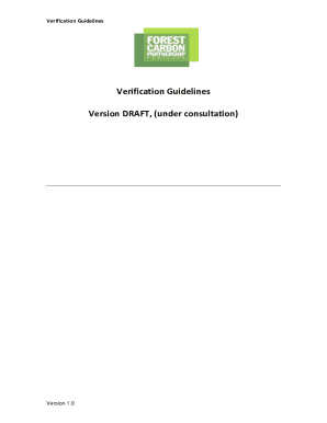 Fillable Online Verification Guidelines Version DRAFT, (under consultation) Fax Email Print ...