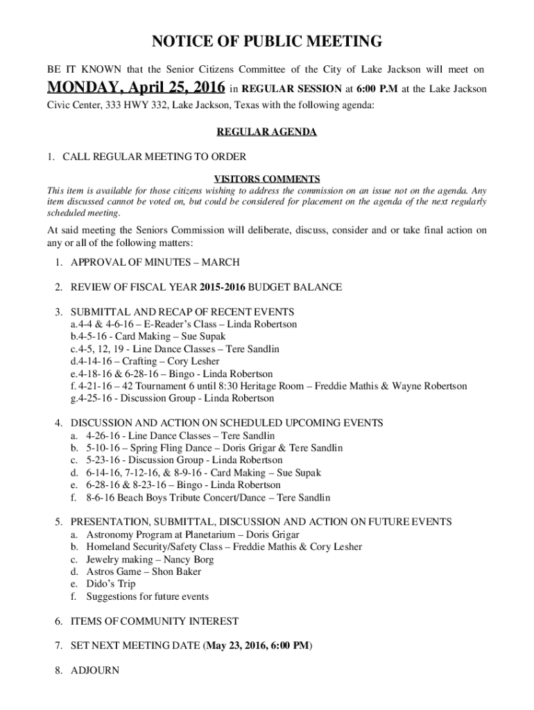 Fillable Online Senior Citizens CouncilCity of Irvine Fax Email Print - pdfFiller