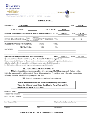 Fillable Online 6+ Formal Bid Proposal - PDF, Word, PagesFree & Premium ...