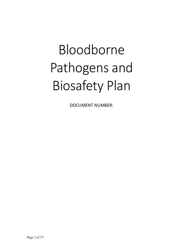 Fillable Online Bloodborne Pathogens Exposure Control PlanEnvironmental ...