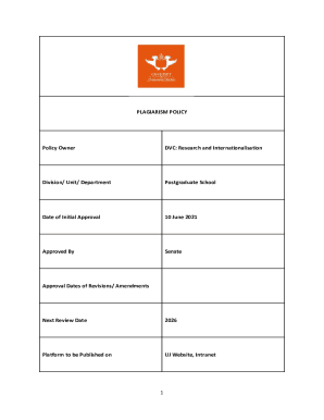 Fillable Online Plagiarism Policy - Plagiarism.orgPlagiarism in ...