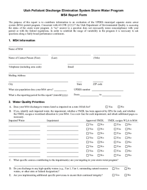 Fillable Online Storm Water Permits: - Utah Department of Environmental ...