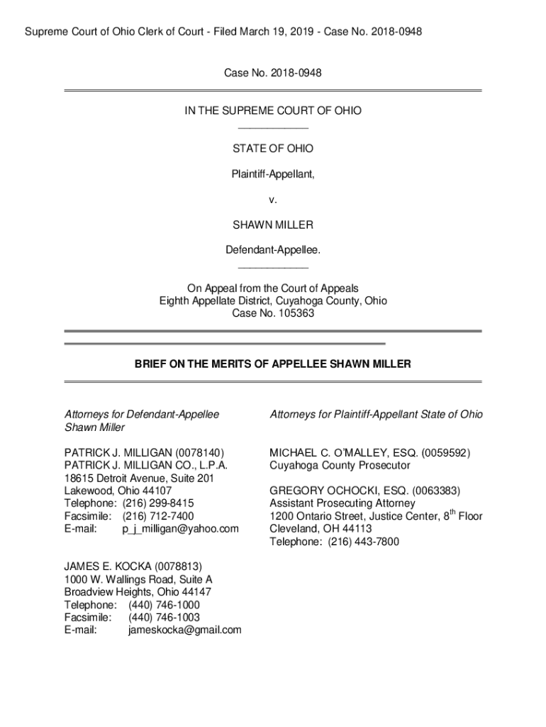 Fillable Online Supreme Court of Ohio Clerk of Court - Filed March 07 ...