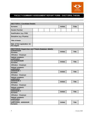 Fillable Online FACULTY SUMMARY ASSESSMENT REPORT FORM Fax Email Print ...