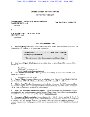 Fillable Online Case 3:20-cv-01816-IM Document 20 Filed 10/22/20 Page 1 of 7 Fax Email Print ...