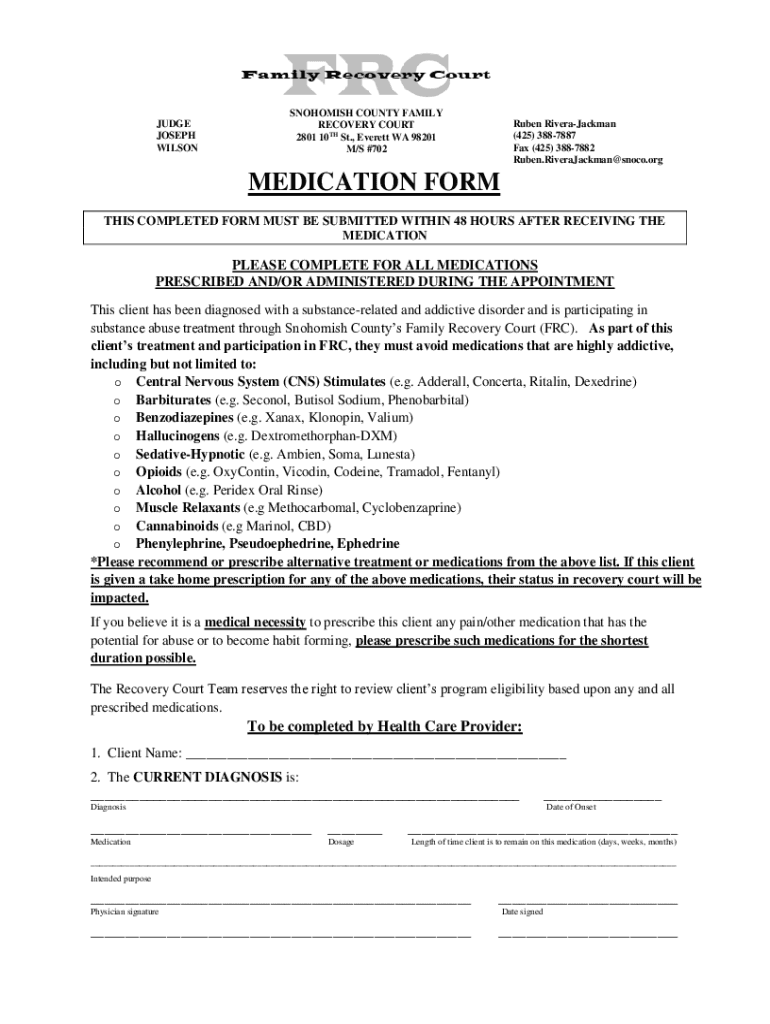 Fillable Online MEDICATION FORM Fax Email Print - pdfFiller