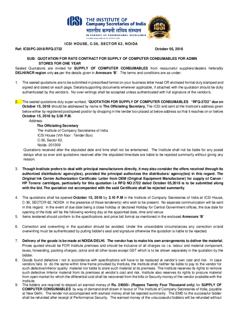 Fillable Online icsi house, c-36, sector 62, noida Fax Email Print ...