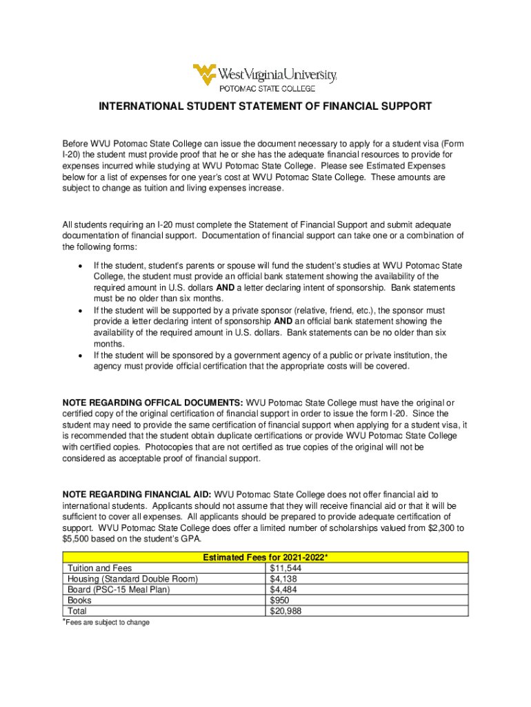 Fillable Online admissions.potomacstatecollege.edufilesdINTERNATIONAL ...