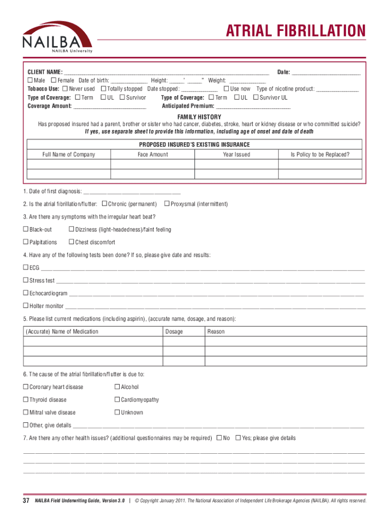 Fillable Online Patient education: Atrial fibrillation (Beyond the BasicsAtrial fibrillation in ...