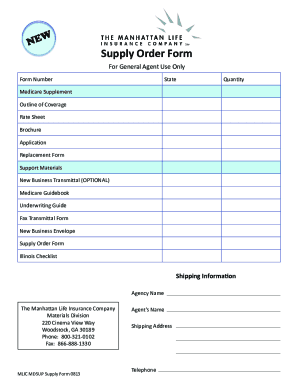 Fillable Online Supply Order Form - Empower Brokerage Fax Email Print - pdfFiller