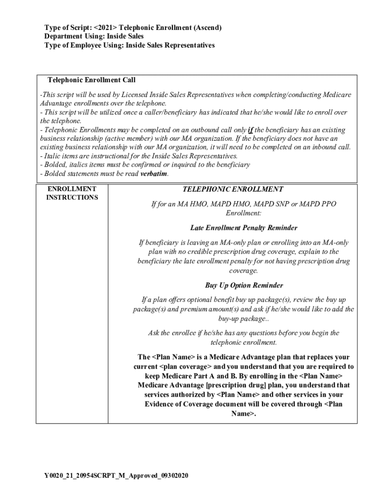 Fillable Online Telephonic Enrollment (Ascend) Department Using Fax ...