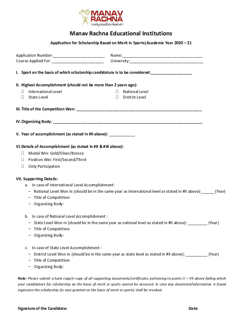 Fillable Online Online Application Form - Manav Rachna Vidyanatariksha ...