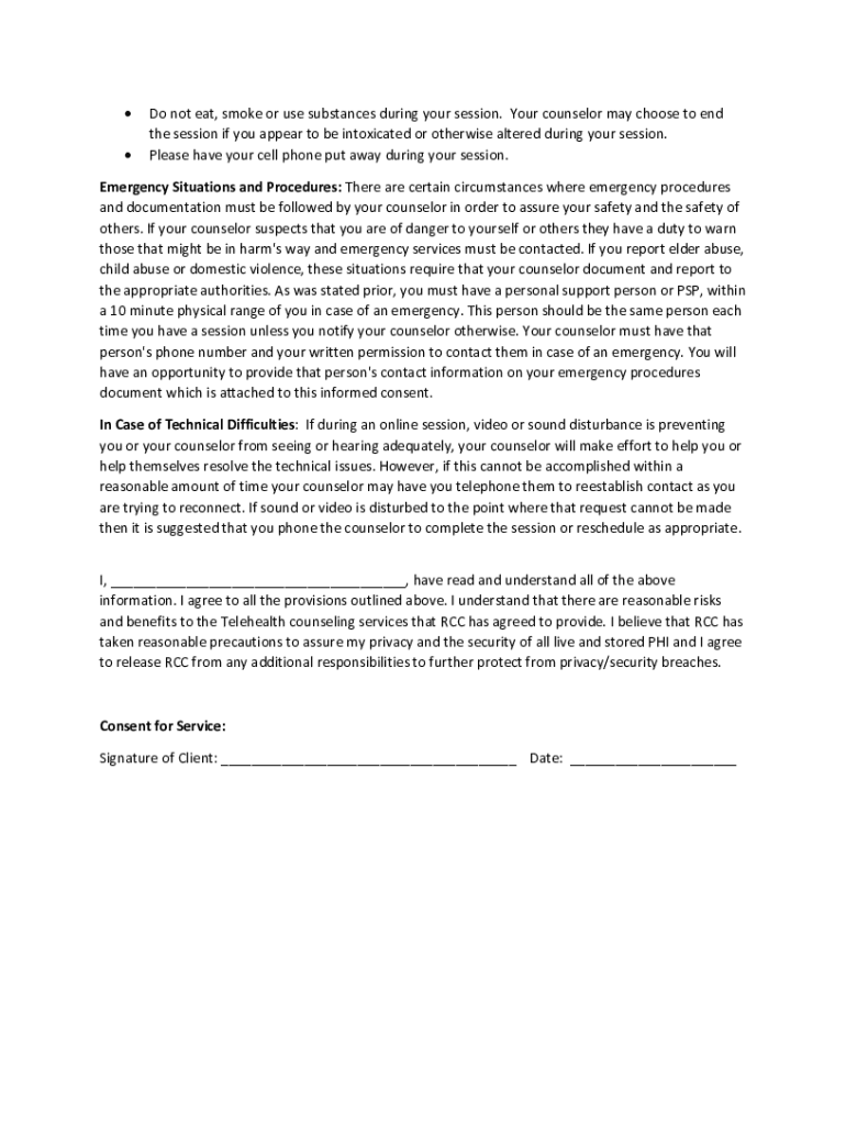 Fillable Online Client Informed Consent Addendum Things You Should Know About Doing ... Fax ...