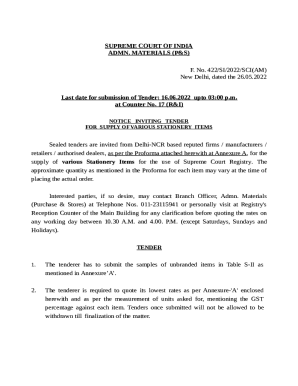 Fillable Online Tenders by Closing Date Fax Email Print - pdfFiller