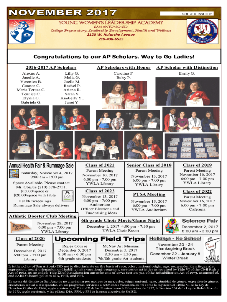 Fillable Online Science Fair Congratulations to our AP Scholars. Way to ...