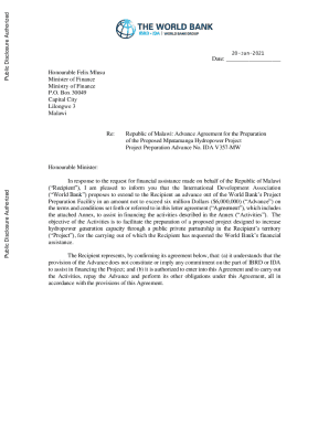 Fillable Online Republic of Malawi - World Bank Documents Fax Email ...