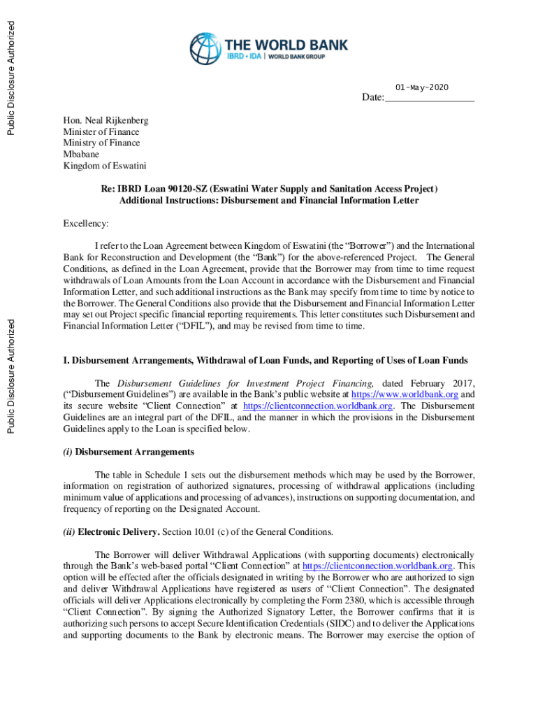 Fillable Online documents1.worldbank.org curated enNegotiated Disbursement and Financing Letter ...