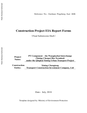 Fillable Online Construction Project EIA Report Forms - World Bank ...