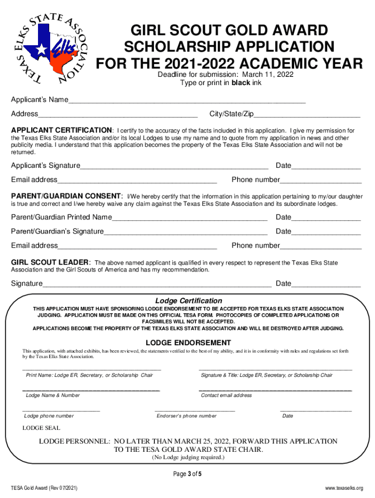 Fillable Online gogold.girlscouts.orgenGSUSA-Gold-AwardGSUSA Gold Award ...