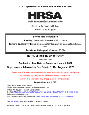 Fillable Online grants hrsa BPHC HRSA-23-018 (H80) Service Area ...
