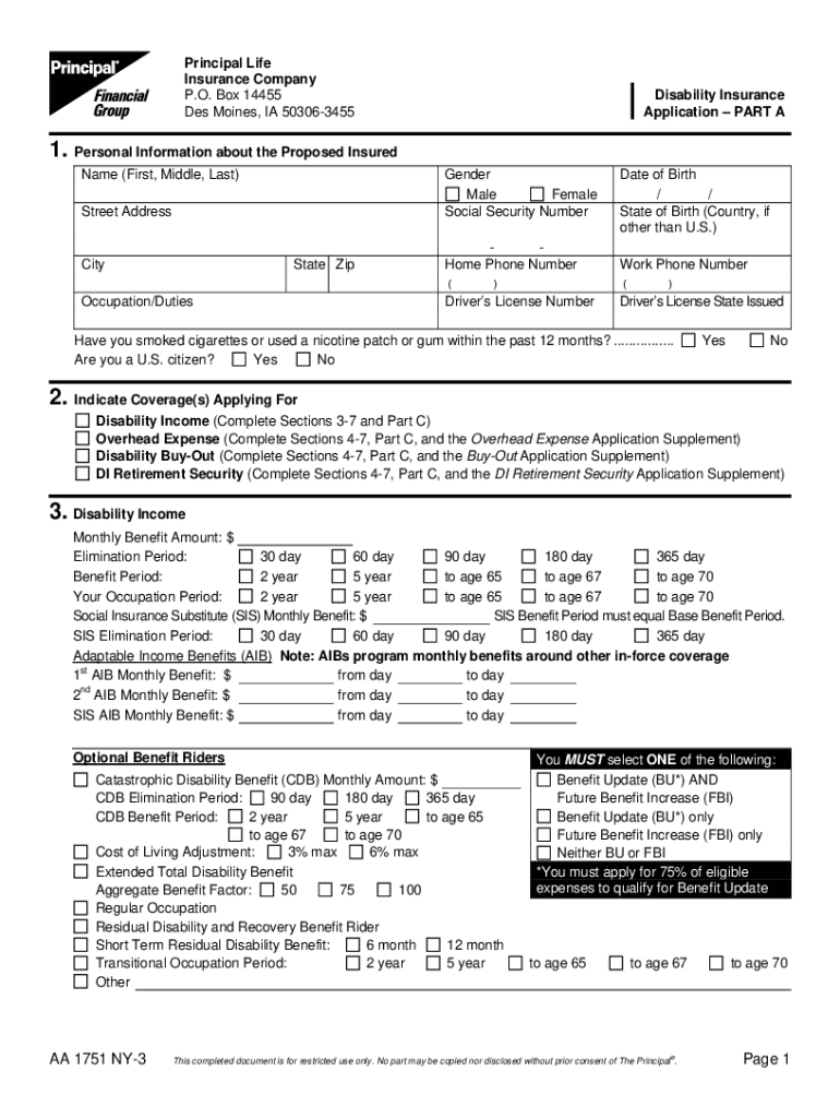 Fillable Online asglife.compdfsdisabilityPrincipal Life Insurance ...