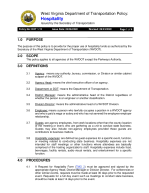 Fillable Online transportation wv transportation.wv.govemployeesDOTAdminProcsWest Virginia ...