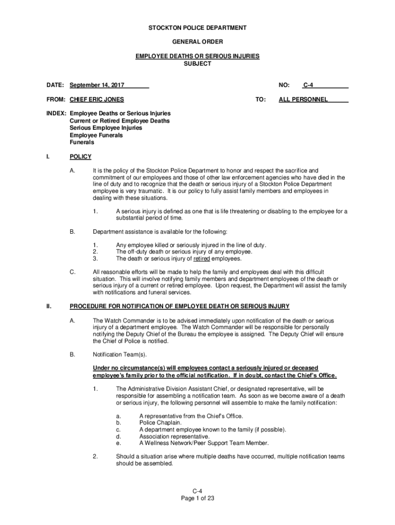 Fillable Online STOCKTON POLICE DEPARTMENT GENERAL ORDER USE OF FORCE ...