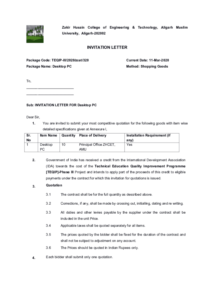 Fillable Online old.amu.ac.in newtenders 3619INVITATION GOODS 487 - old ...