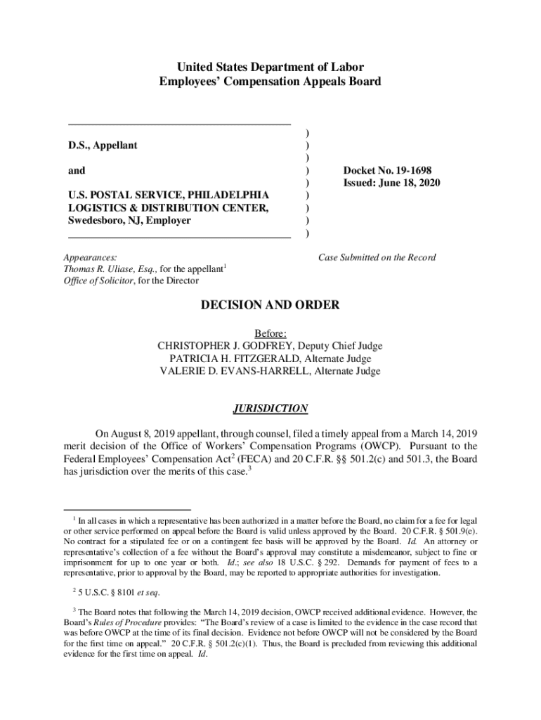 Fillable Online Employees' Compensation Appeals BoardEFILE.DOL ...