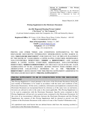 Fillable Online Disclosure Document - BSE Fax Email Print - pdfFiller