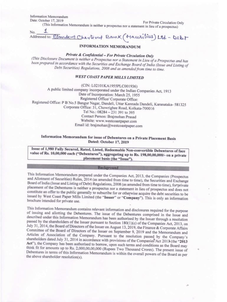 Fillable Online vdocument.ininformation-memorandum-vivritiinformation memorandum vivriti capital ...