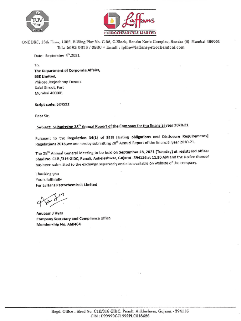 Fillable Online ONE BKC, 13th Floor, 1302, B-Wing Plot No. C-66, G ...