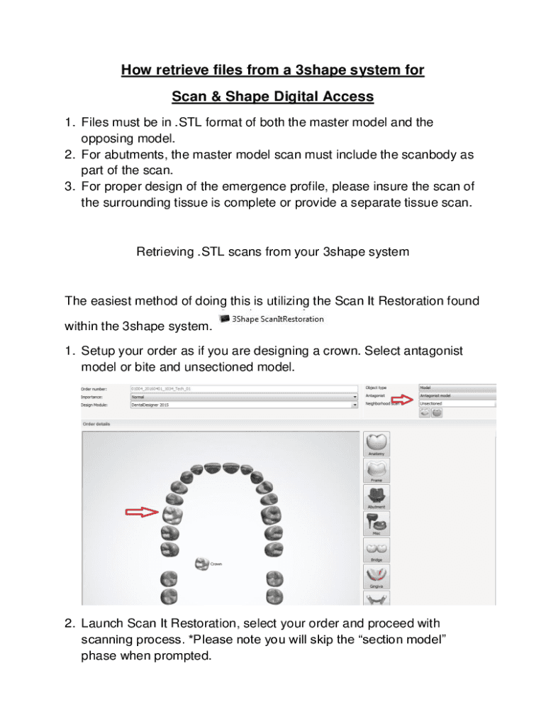 Fillable Online Export STL files from your 3Shape TRIOS3Shape FAQGet ...