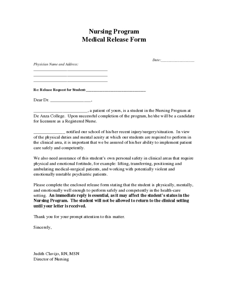 Fillable Online Free Medical Release Form - FormDrReferenceFree Medical ...