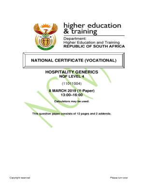 Fillable Online National Certificates (Vocational) NQF Level 4 ...