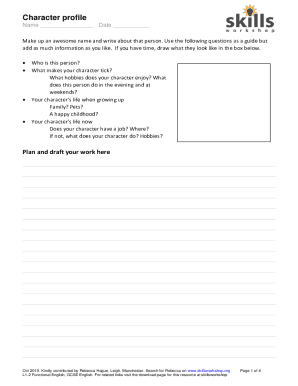 Fillable Online How to Write Character Profiles: 10 Tips and a ...