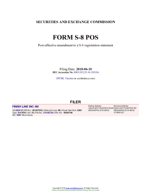 Fillable Online FINISH LINE INC /IN/ Form S-8 POS Filed 2018-06-18 ...