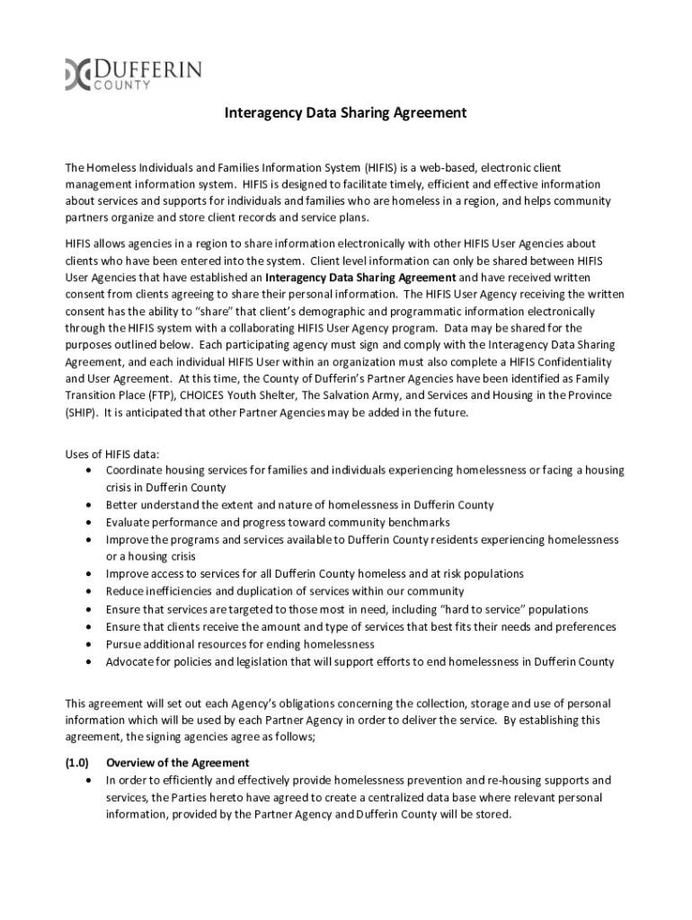 Fillable Online bfzcanada.caDUFFERIN-Data-Sharing-AgreementInteragency Data Sharing Agreement ...
