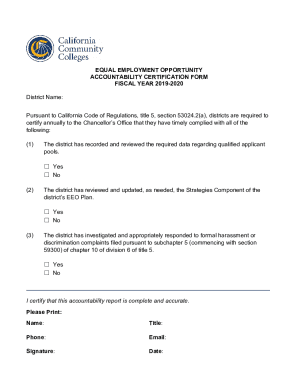 Fillable Online EQUAL EMPLOYMENT OPPORTUNITY ACCOUNTABILITY ...