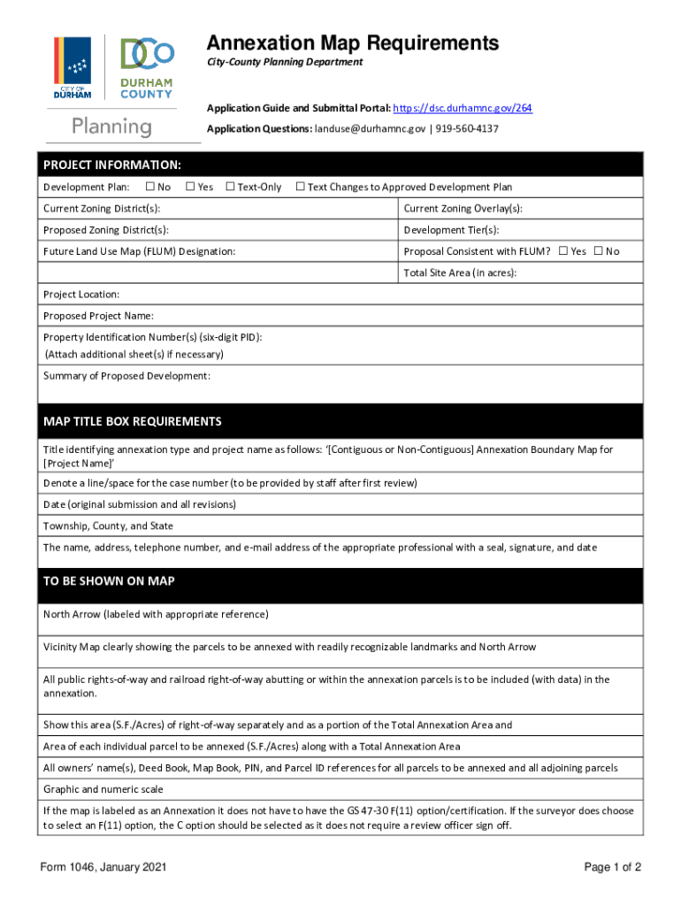 Fillable Online Annexation Map Requirements Durham, NC Fax Email Print ...