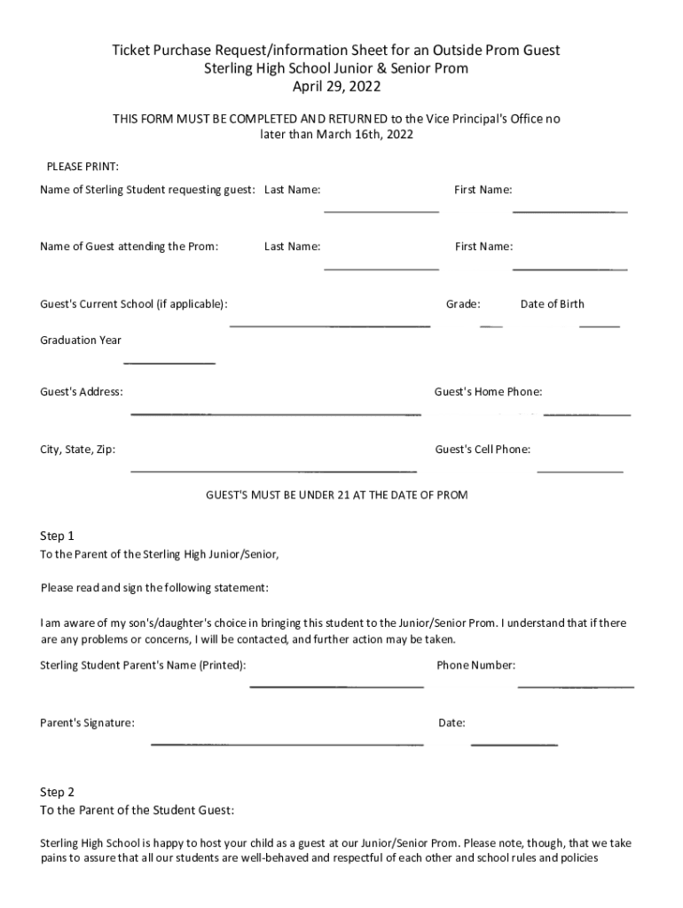 Fillable Online Ticket Purchase Request/information Sheet for an ...