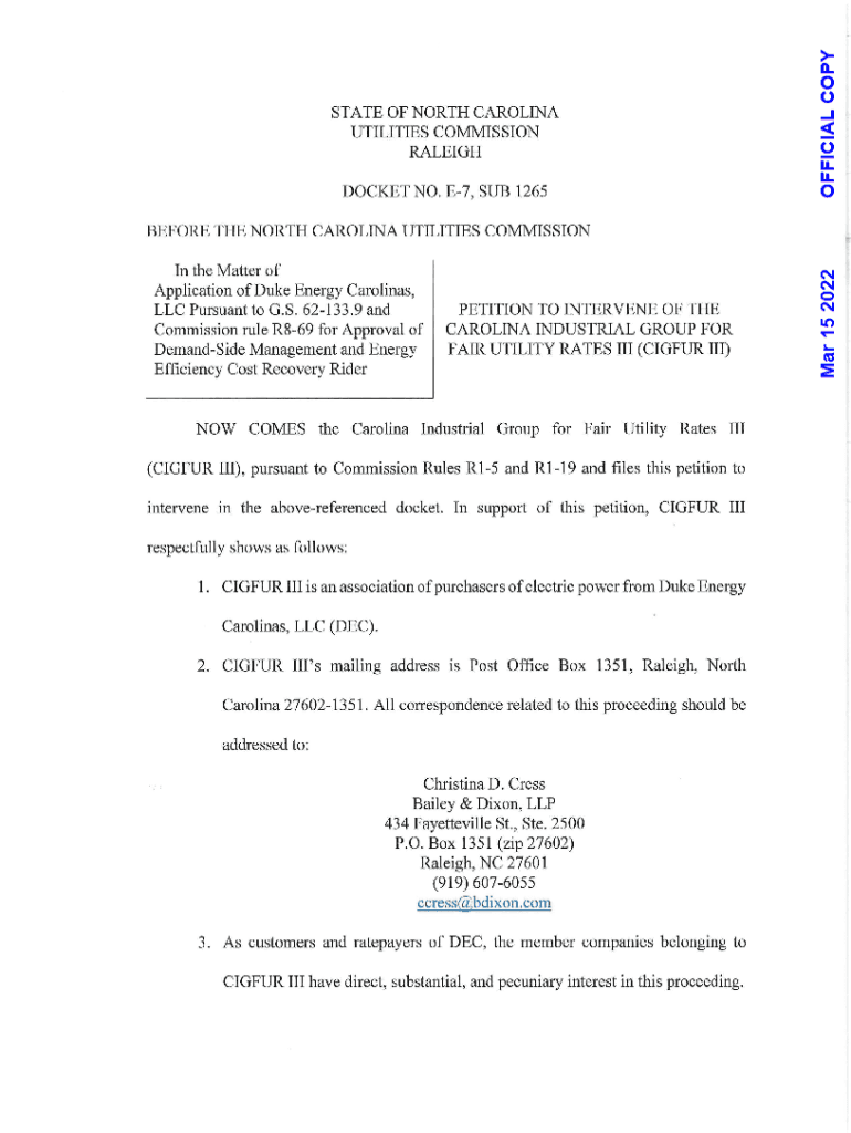 Fillable Online legacy.wral.comopiniondocumentSTATE OF NORTH CAROLINA ...