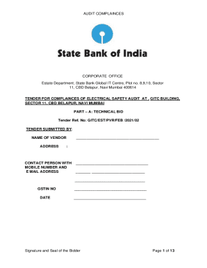 Fillable Online AUDIT COMPLAINCES Signature and Seal of the Bidder ...
